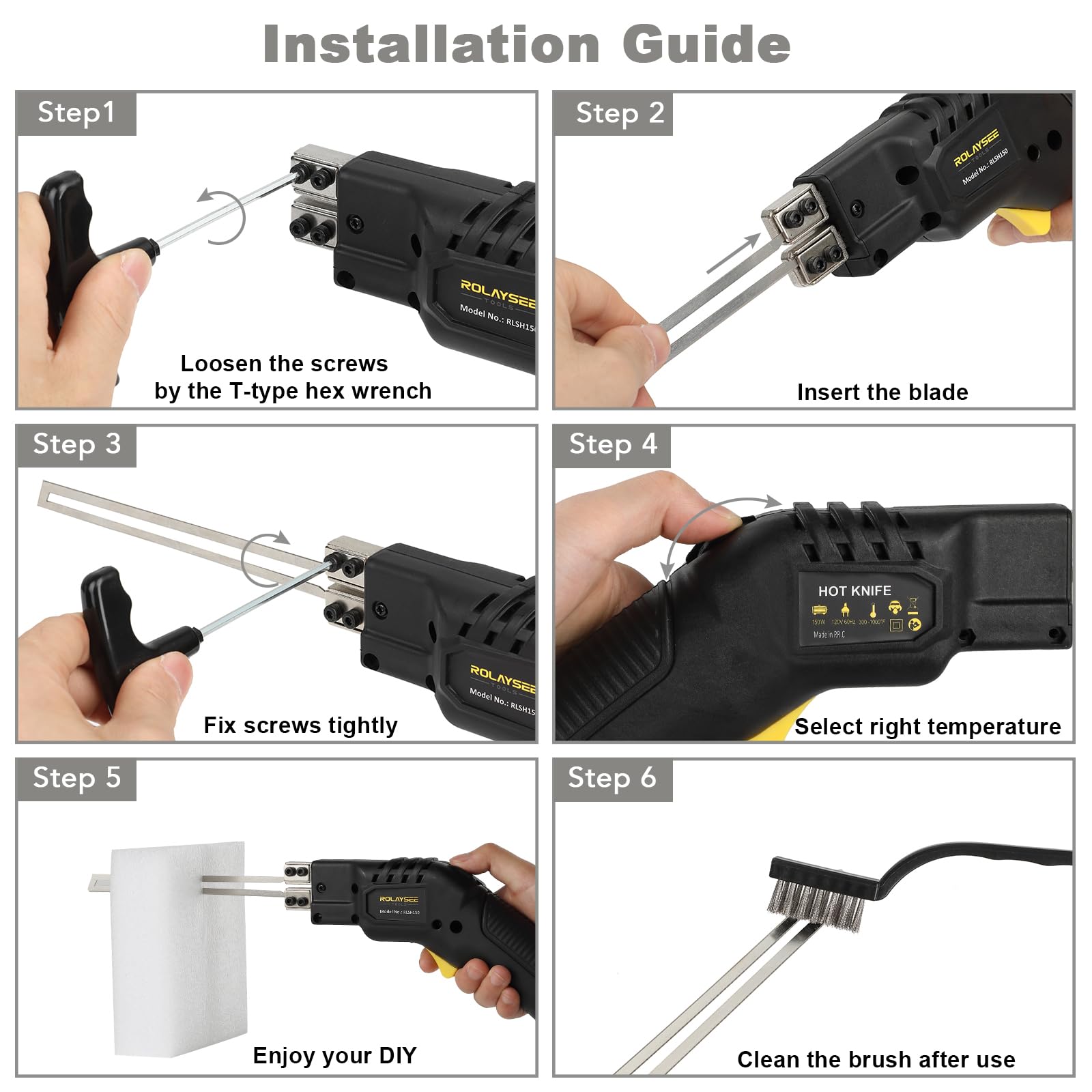 Hot Knife Foam Cutter with 10ft Long Cable, 150W Electric Styrofoam Cutter Tool Kit with 2 Blades for Cutting EPP, EPS, XPS, EVA, EPE, PU, KT Board, Sponge, Nylon