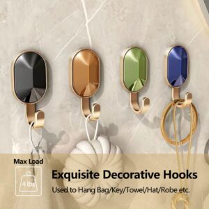 DueHoppee 8 Pack Plastic Adhesive Hooks,Damage Free Hooks Holder,Key Holder,Utility Hooks,Cute Key Hooks,Colourful Decorative Wall Hooks in Living Spaces