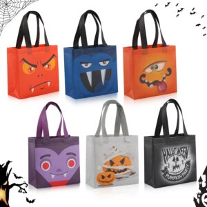 yhchlhff 18 pcs trick or treat bags halloween goodie bags reusable non woven bags with handles halloween candy bags party supplies