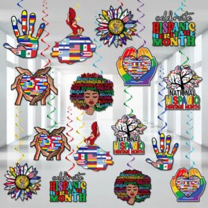 hispanic heritage month decorations hanging swirls, spanish classroom decorations foil ceiling streams latin american hispanic heritage decorations for classroom home and office