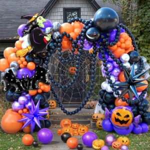 178 pcs halloween balloons arch kit with black purple orange balloons witch balloons pumpkin candy balloons bat balloons outdoor indoor halloween party decoration balloon garland