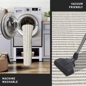 Chardin home Black & Ivory Providence Throw Rug 2x3 feet |Hand Woven Farmhouse Rug | Great in Kitchens entryways doormats Bathrooms Meditation Mat | Machine Washable & Reversible Cotton Rug