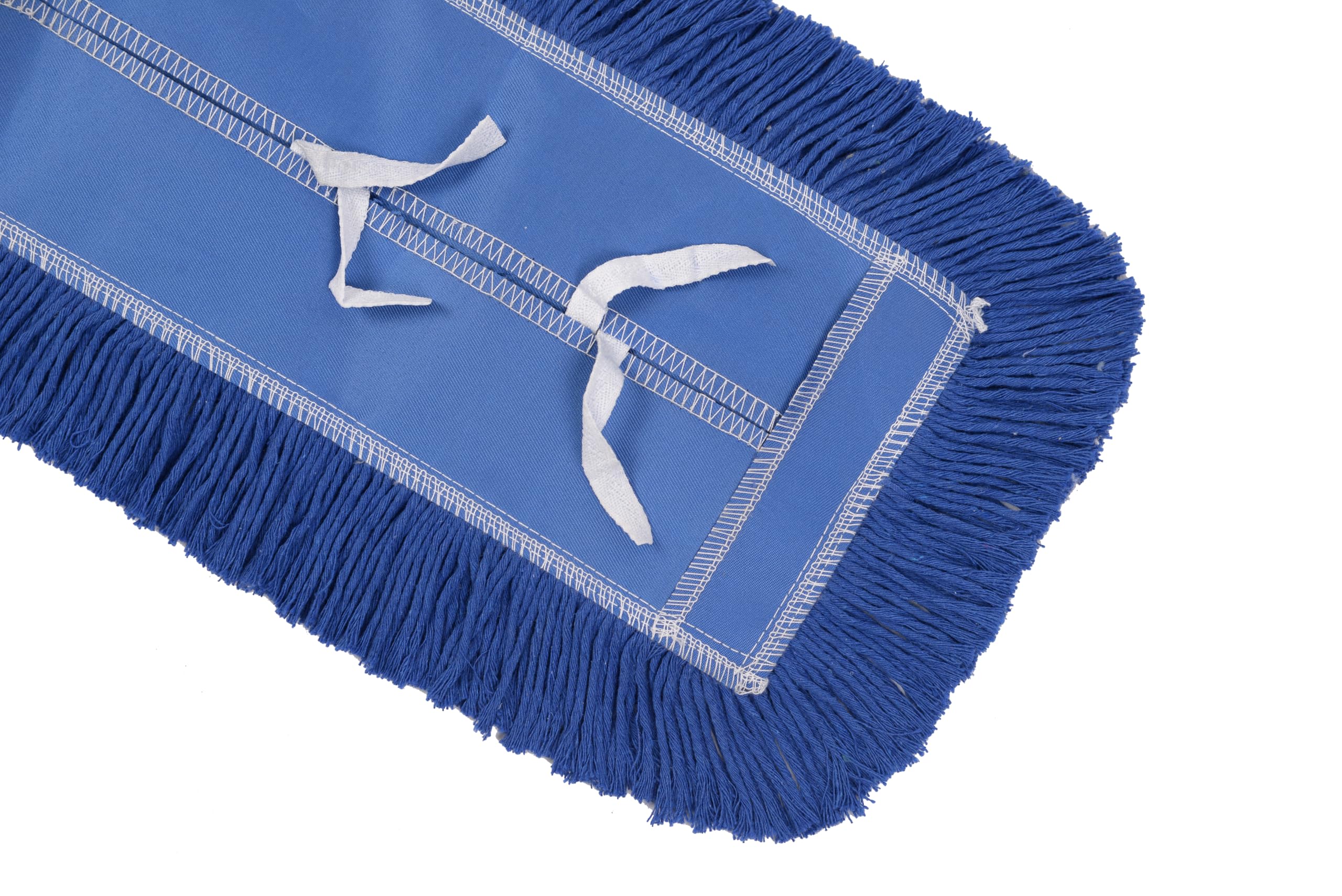 Qipeng 36"" Industrial-Grade Cotton Dust Mop Head Refills, Perfect Replacement for Busy Home, Gym, Commercial Spaces, Heavy-Duty Mop for Janitorial & Housekeeping Needs - 2 Pack (Blue)