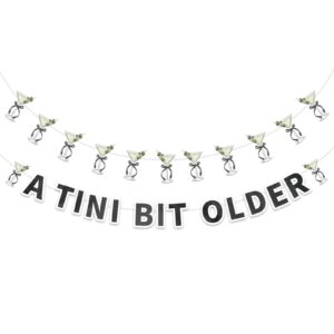 taobary a tini bit older banner martini themed party decorations weenies and tinis party bachelorette party bridal shower martini trendy birthday party green and black banner party garland, 2 pcs