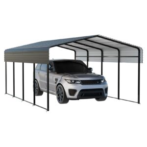 nugriart metal carport 13 x 20 ft with heavy duty metal frame & galvanized steel roof, metal car garage, sturdy canopy shelter for car, truck, pickup, suv, tractor, and boat