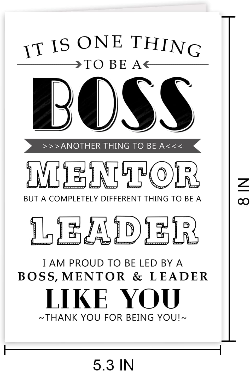 RUALOVE Funny Boss Birthday Day Card, Best Birthday Card for Boss, Appreciation Card For Mentor, Happy Boss Day For Men Woman, Card For Boss, Gift For Boss Lady, Happy Birthday Card Boss