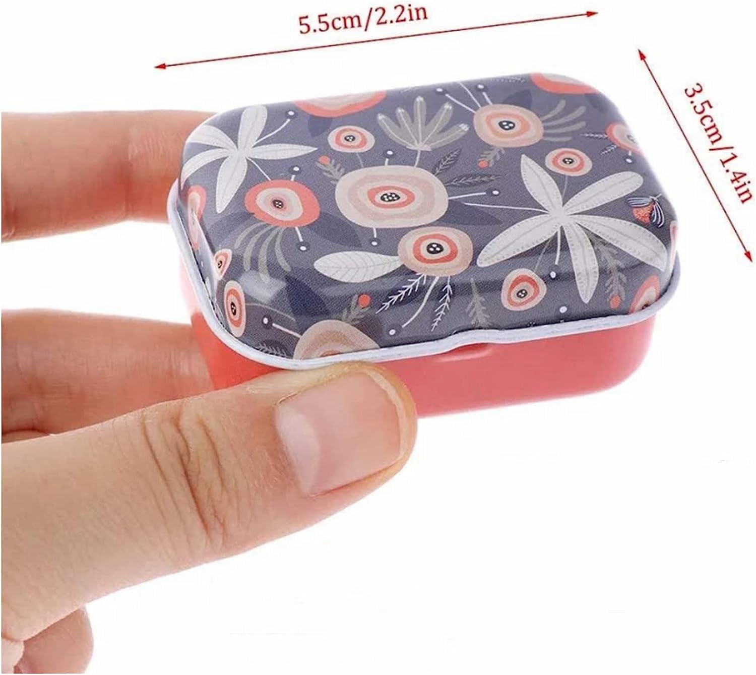 CCUUHJ 32 Pack Metal Hinged Tin Box Container Mini Floral Daisy Tulips Pattern Portable Small Storage Container Kit with Lid for Home Storage Craft Organize 2.2x1.5x1 Inch (A)