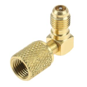 SHUDKBNX 5/16"" SAE Female To 1/4"" SAE Male Quick Connector Fitting Adapter for R410a R32 Air Conditioning Refrigerant Mini Split System, RadCH100