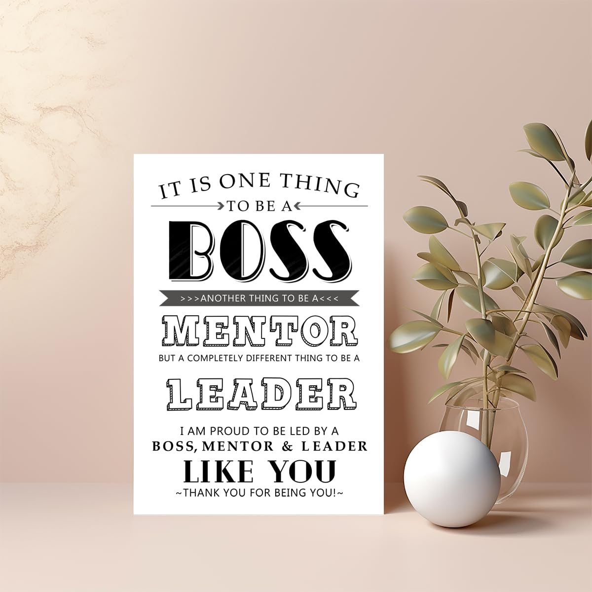 RUALOVE Funny Boss Birthday Day Card, Best Birthday Card for Boss, Appreciation Card For Mentor, Happy Boss Day For Men Woman, Card For Boss, Gift For Boss Lady, Happy Birthday Card Boss