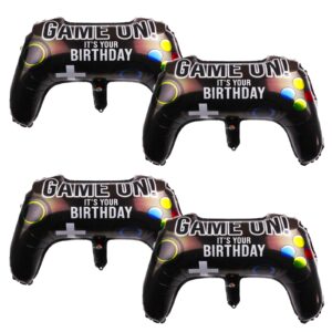 4pcs video game balloons game remote controller foil aluminum birthday balloon party game themed party decorations