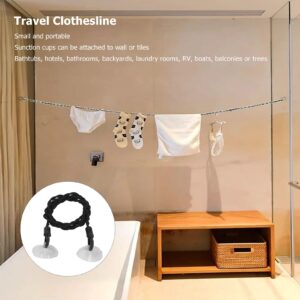 Portable Travel Clothesline Travel Laundry Line with Hooks and Suction Cups Clothes Drying Line Retractable Camping Accessories Cruise Essentials Ratings Outdoor Indoor 2Pcs