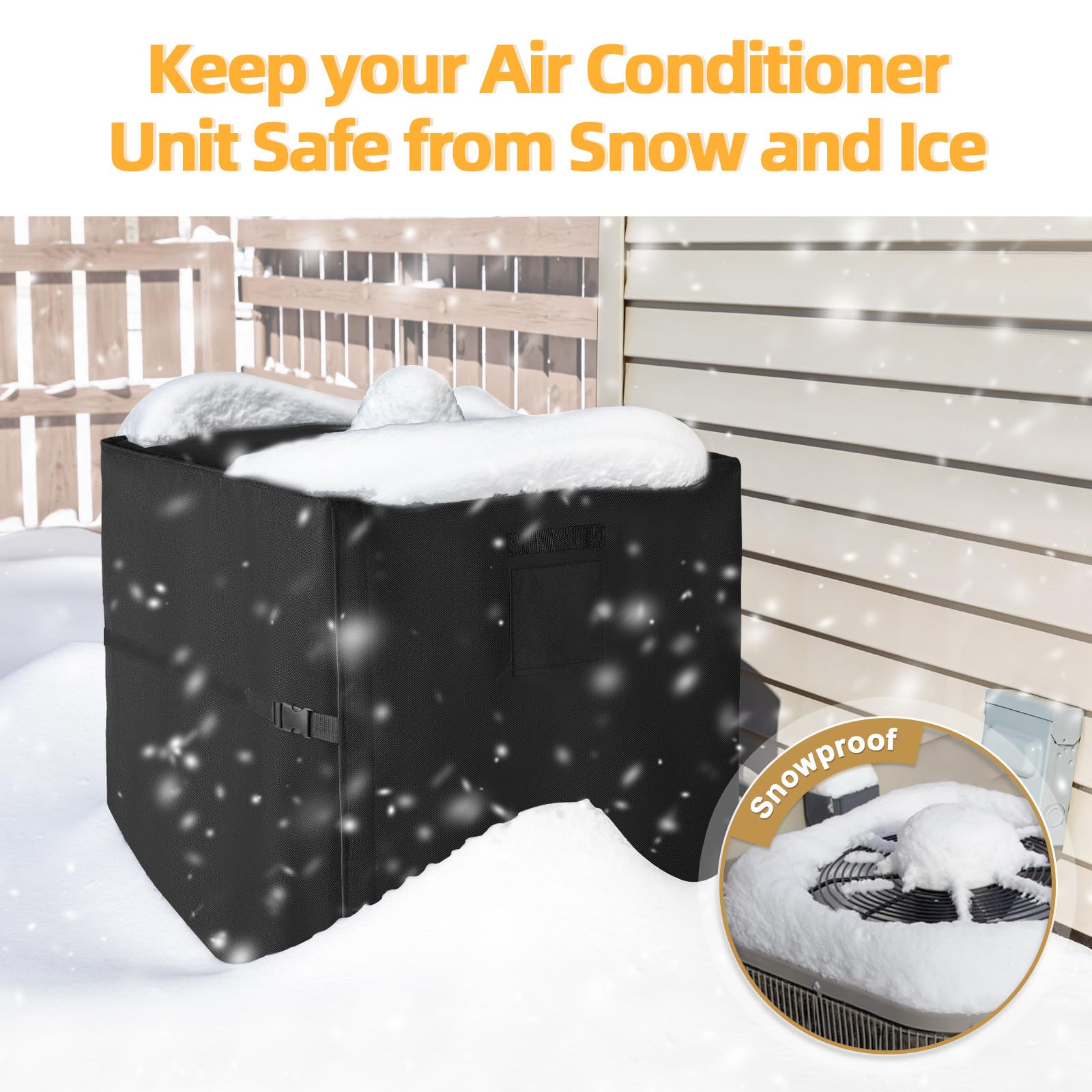 Winter Air Conditioner Covers for Outside Units, Winter AC Cover with 3 Layers Insulation, Heavy Duty Air Conditioner Cover for Winter Insulation, Waterproof AC Unit Covers, 36"W x 36"D x 39"H