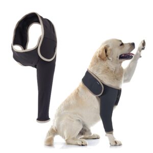 hilltown dog elbow pad front leg protector to prevent infect and scratching - injury protection for dog elbow, post-surgery recovery - front leg brace for dogs（left leg m）