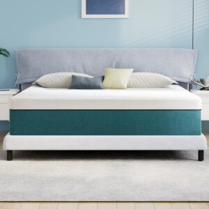 lukace full mattress,10 inches full size memory foam mattress in a box with pressure relief sleep,no fiberglass,blue,54" x 75" x 10"