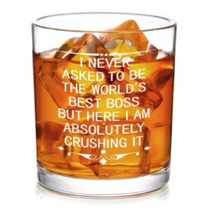 futtumy the world's best boss whiskey glass 10 oz, boss day gifts for him, best boss gifts for men man male, bosses day gifts, funny boss gifts on bosses day christmas birthday national boss day