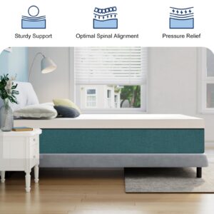 Lukace Full Mattress,10 Inches Full Size Memory Foam Mattress in a Box with Pressure Relief Sleep,No Fiberglass,Blue,54" X 75" X 10"