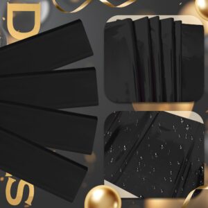 Just Shimmer 4 Pieces Black & Dark Purple Foil Tablecloth 54 * 72inch Plastic Birthday Party Table Cloths Disposable Waterproof Table Cover for Halloween Christmas Wedding Graduation Party Supplies