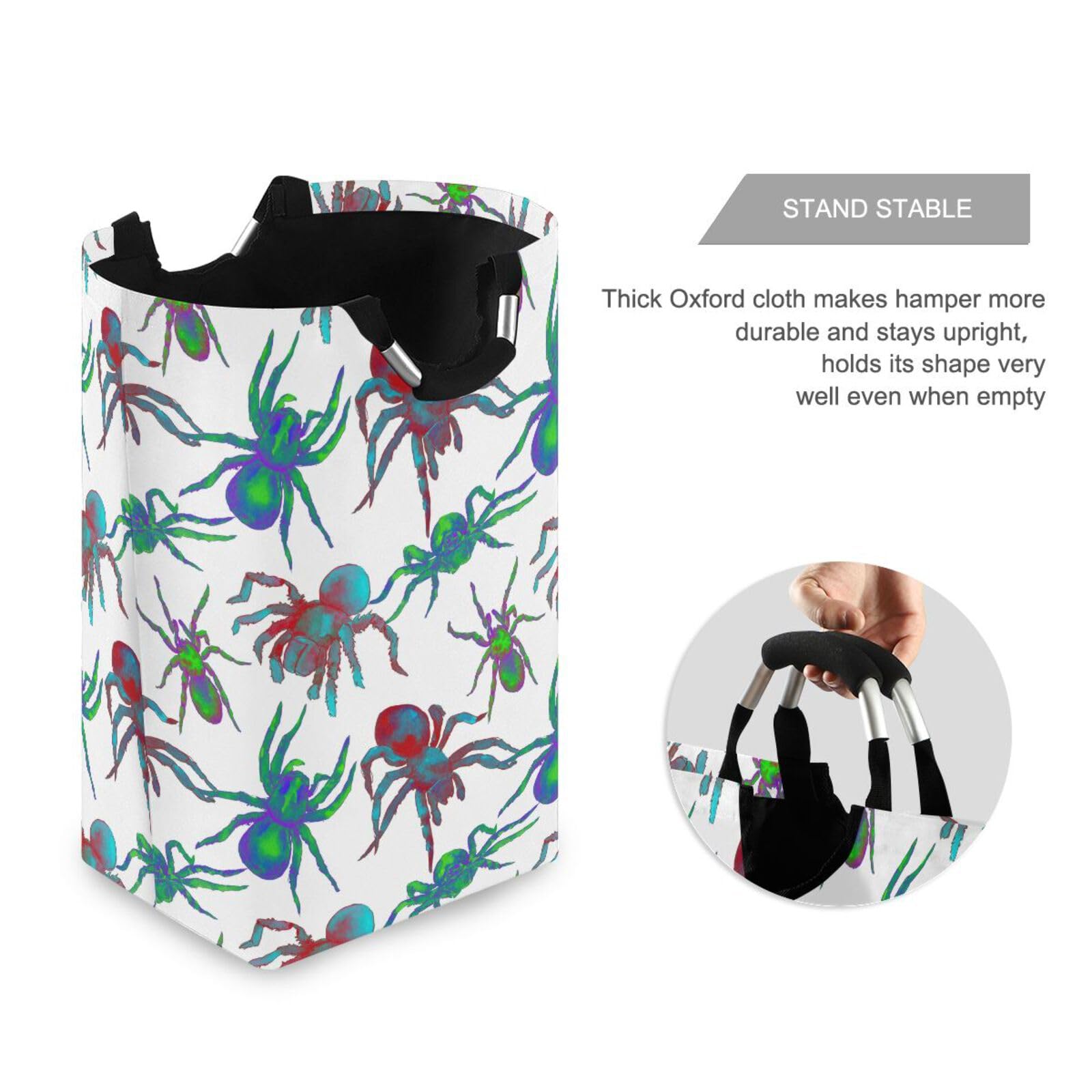 susiyo Exotic Tarantula Laundry Basket with Handles Large Storage Bin Collapsible Fabric Laundry Hamper Foldable Laundry Bag for Dirty Clothes Toy Bins Gift Baskets Bedroom Baby Nursery