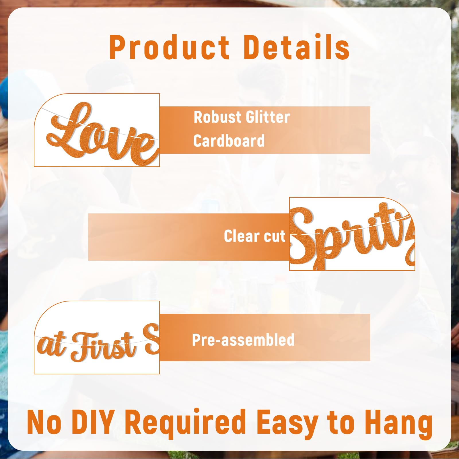 Love at First Spritz Banner, Aperol Spritz Bridal Shower Party Decorations, Love At First Spritz Decorations, Orange Girls Bridal Brunch Couple Shower Bachelorette Party Decor