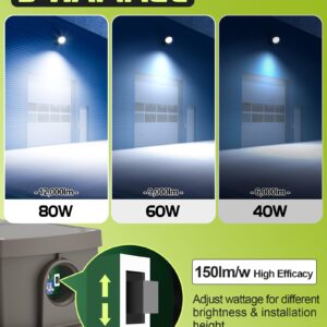 AULACE Barn Lights Outdoor 80W 60W 40W Adjustable, 3000K 4000K 5000K Changeable LED Barn Light with Timed Dimming, 12000LM Dusk to Dawn Outdoor Light with Photocell, Barn Light for Security/Sreet/Yard