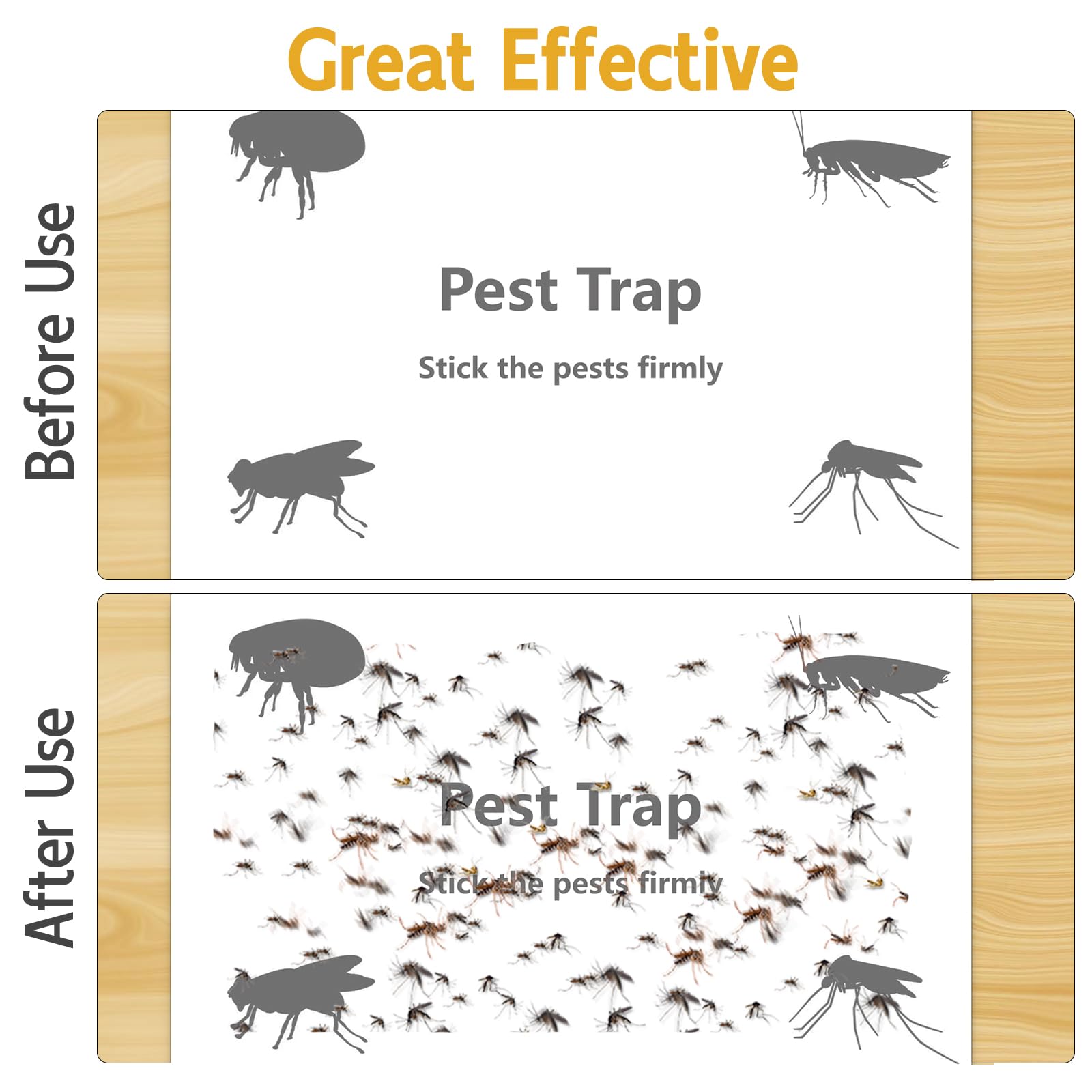 20 Pcs Flea Trap Refill Replacement Glue Boards for Flea Traps for Inside Your Home, Sticky Pads for Fleas, Bugs, Flies, Mosquitos, Safe for Human and Pets