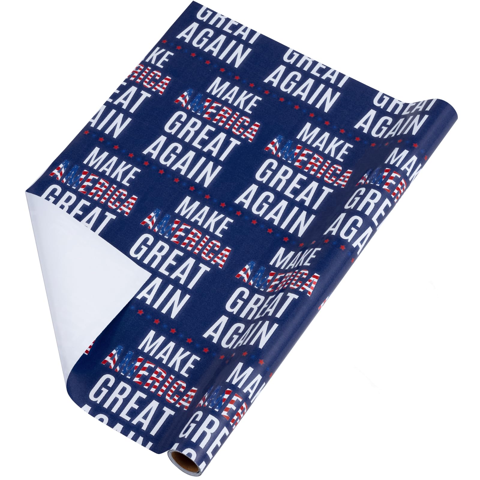 RUSPEPA Wrapping Paper Roll - Mini Roll - Make America Great Again Navy Pattern Great for Birthday, Holiday and Party - 17 Inches X 9.8 Feet