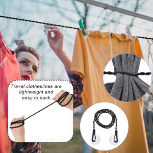 Portable Travel Clothesline Travel Laundry Line with Hooks and Suction Cups Clothes Drying Line Retractable Camping Accessories Cruise Essentials Ratings Outdoor Indoor 2Pcs