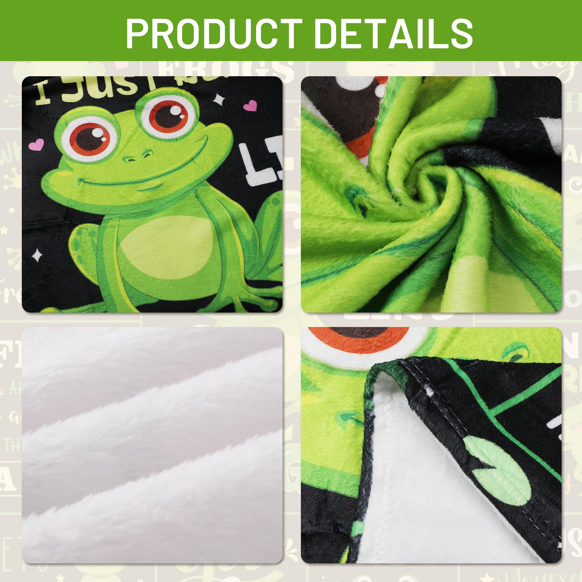 Poekuao Large Frog Blanket for Women, Frog Gifts for Frog Lovers, 50"x60" Frog Themed Gifts for Kids Adults, Frog Christmas Blankets Gift, Frog Gifts Blanket on Birthday