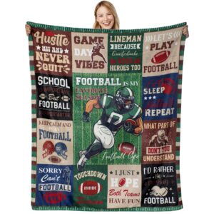 poekuao large football throw blanket for football lovers, football gifts for boys, football blankets, gifts for coach football fan on birthday