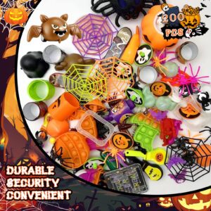 KASSAE 200PCS Halloween Party Favors for Kids - Halloween Toys Bulk for Party Supplies - Halloween Goodie Bags Stuffers Pinata Filler - Halloween Gifts for Boys Girls Classroom Prizes