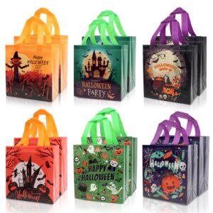 cieher 12pcs halloween treats bags party favors halloween trick or treat bags, halloween tote bags with handles, halloween candy bag gift bags, halloween party supplies, 9"×8.6"×4.33"