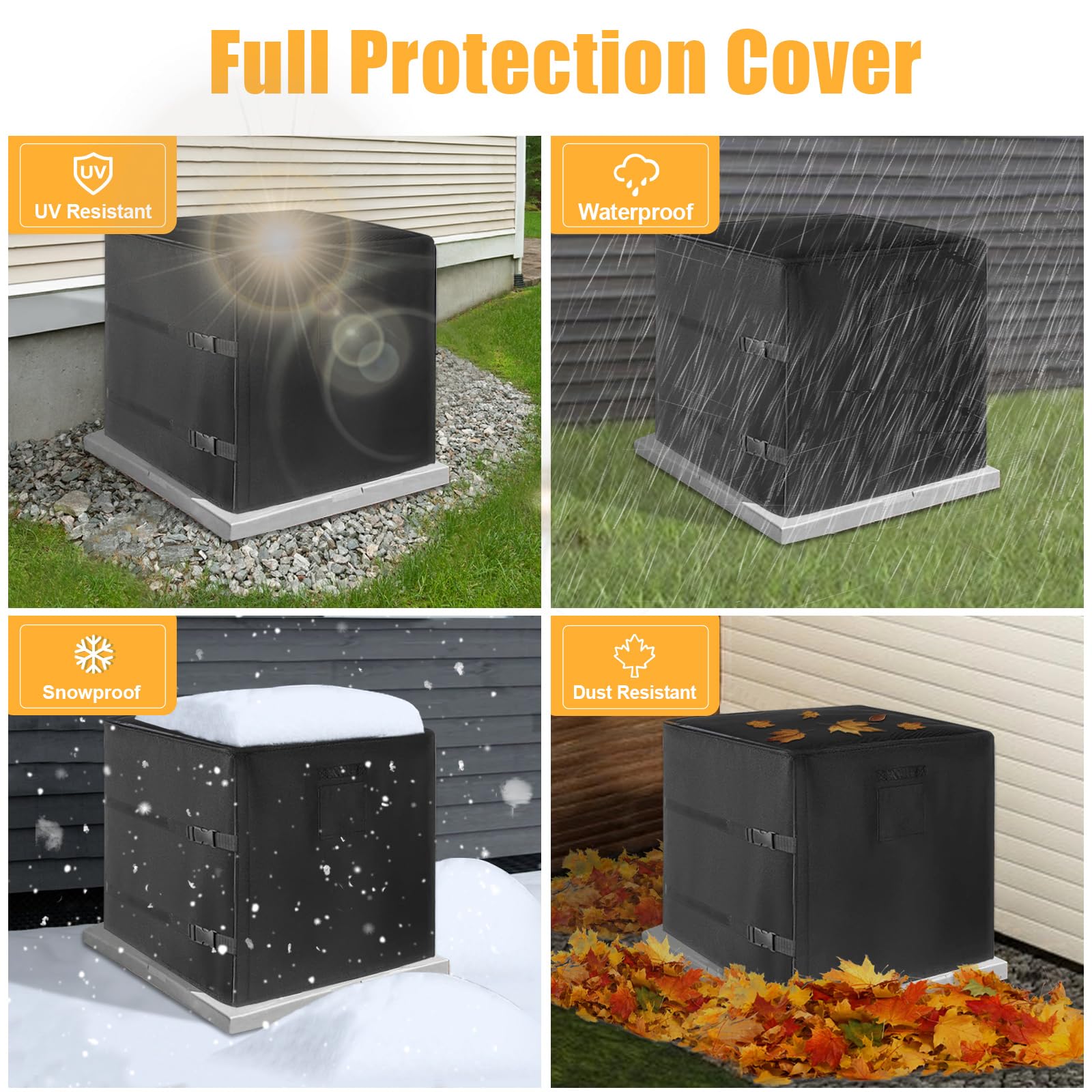 Winter Air Conditioner Covers for Outside Units, Winter AC Cover with 3 Layers Insulation, Heavy Duty Air Conditioner Cover for Winter Insulation, Waterproof AC Unit Covers, 36"W x 36"D x 39"H