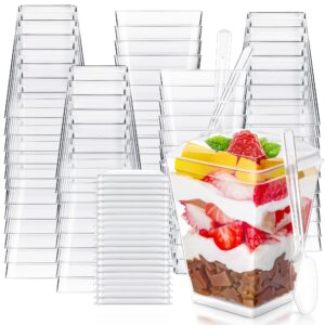 pominel dessert parfait cups with lids, 50 pack 5 oz vasos para postres plastic dessert cups with lids and spoons