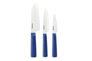 kyocera innovationwhite 3pc set 5.5" santoku, 4.5" utility, 3" paring/blue