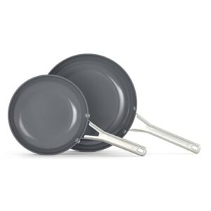 calphalon® ceramic nonstick 8" and 10" frying pan set, silver ash