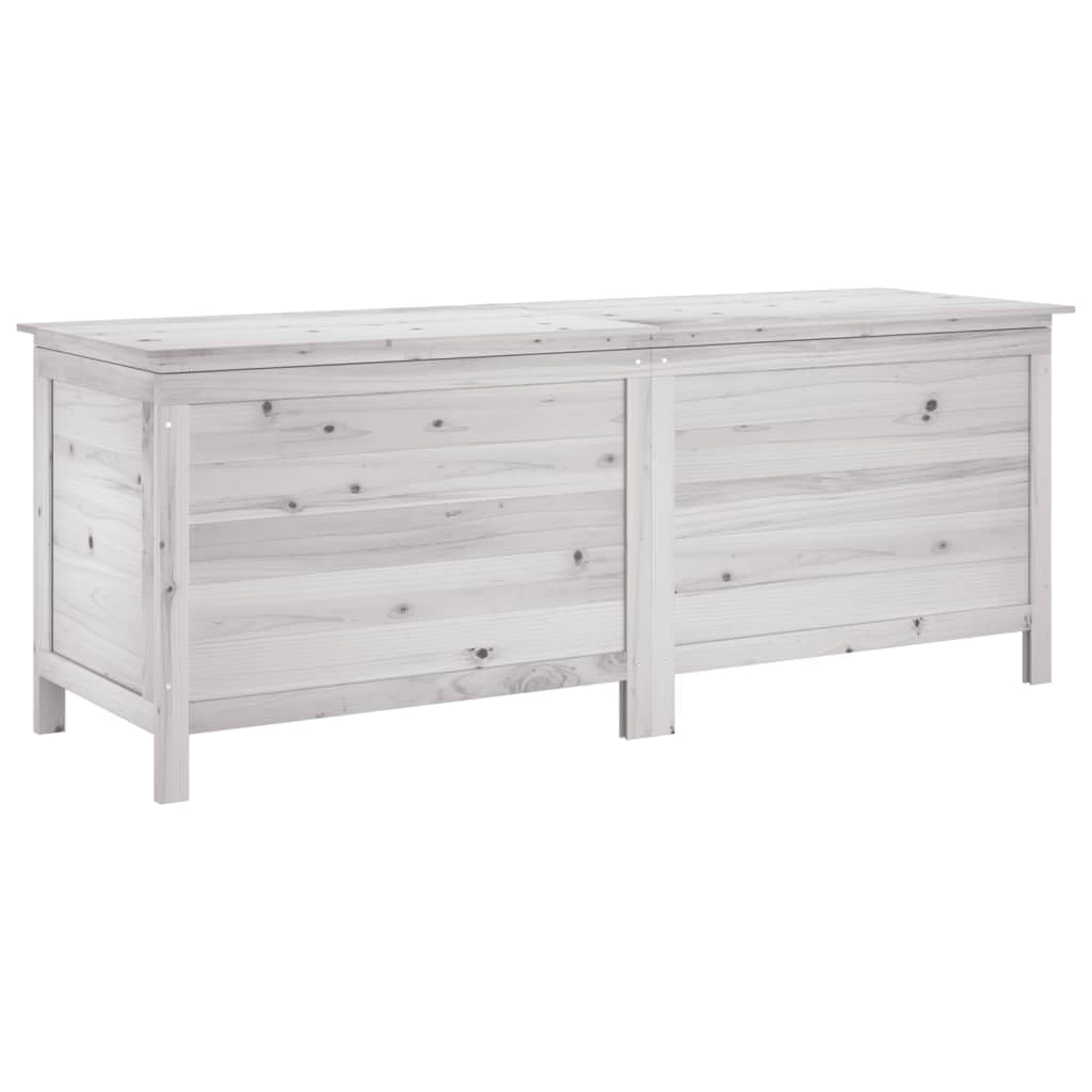 KCCLVER Patio Storage Box White 59.1"x19.7"x22.2" Solid Wood Fir,Durable Wooden Patio Storage Box with Ample Space for Outdoor Cushions and Toys Storage Boxes for Patio, Lawn & Garden