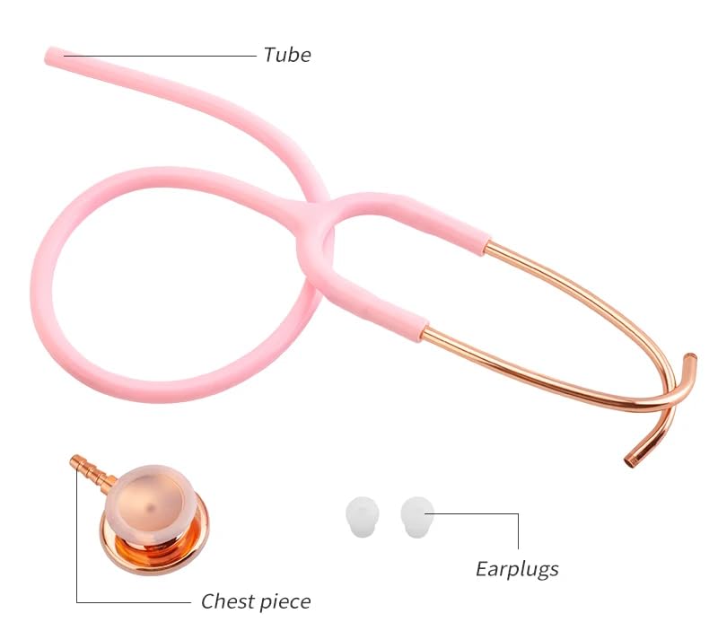 professoRs Pink Stethoscope for Students Nurse Doctor, Beautiful Gold-Plated Stetho for Clinical Use, Professional high-sensitivity fiber membrane, Double Sided Stethoscope by professoR