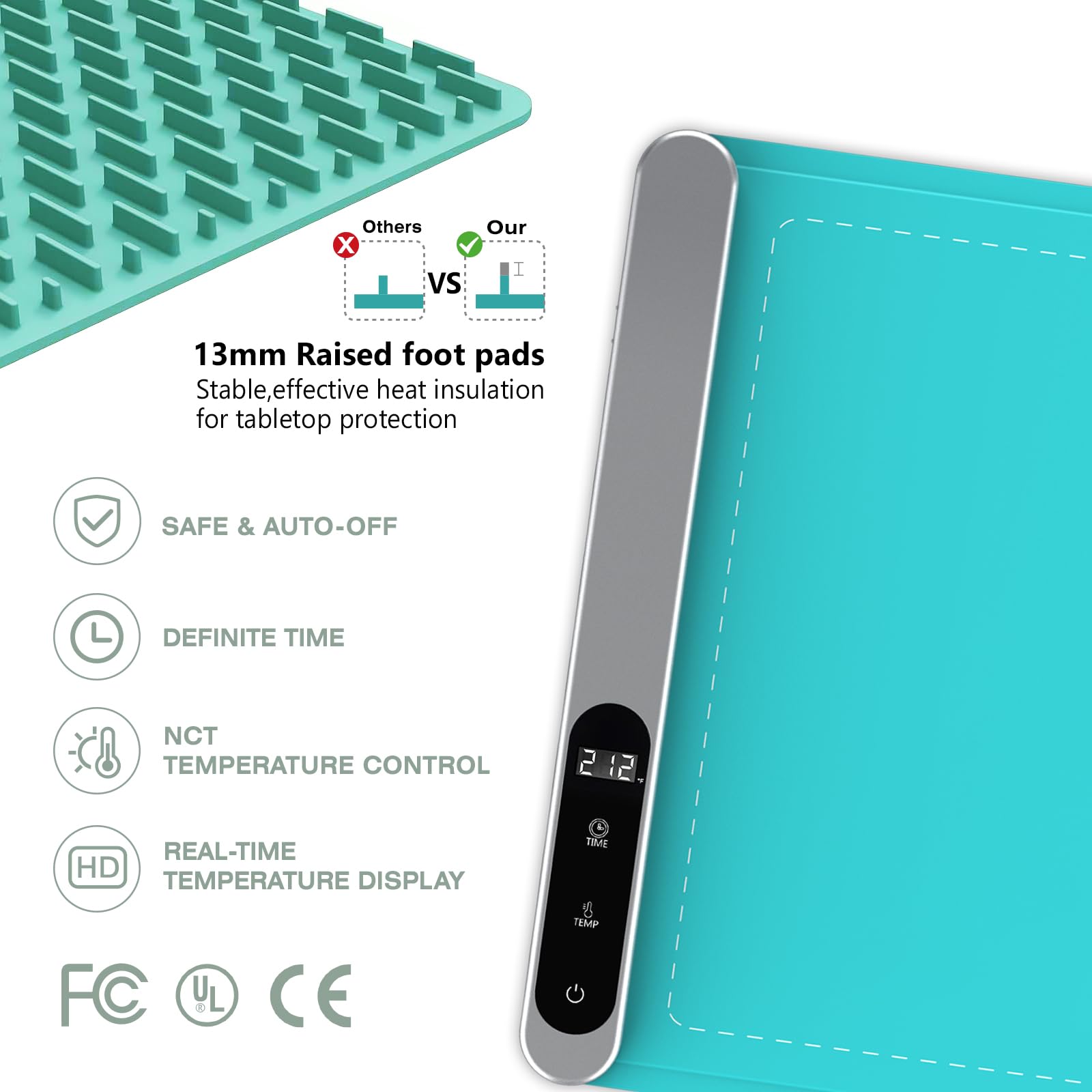 Food Warming Mat, Upgraded Graphene Full Surface Heating Foldable Heater Food Pad, Compact Silicone Materials, 6 Heat Settings, Multifunctional Food Warmers for Parties Buffet, Events, Daily Life Use