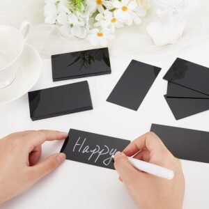 AHANDMAKER 20Pcs Black Acrylic Place Cards, Rectangle Acrylic Name Card Plate, Blank Seating Cards Guest Name Signs Wedding Table Seating Chart Cards for Wedding Party Birthday Table Decor, 3.5x2Inch