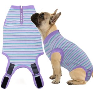 wabdhally dog surgery recovery suit,surgical recovery female spay suit for large dogs cats,surgery recovery multi purple onesie xl