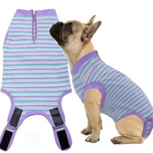 Wabdhally Dog Surgery Recovery Suit,Surgical Recovery Female Spay Suit for Large Dogs Cats,Surgery Recovery Multi Purple Onesie L