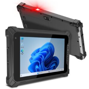 rugged windows11 tablet with barcode scanner, 8" ip65 enterprise inventory tablet equip with n4680 scan engine 1d 2d barcode scanning, nfc reader, 4g wifi pad scanner for wms erp