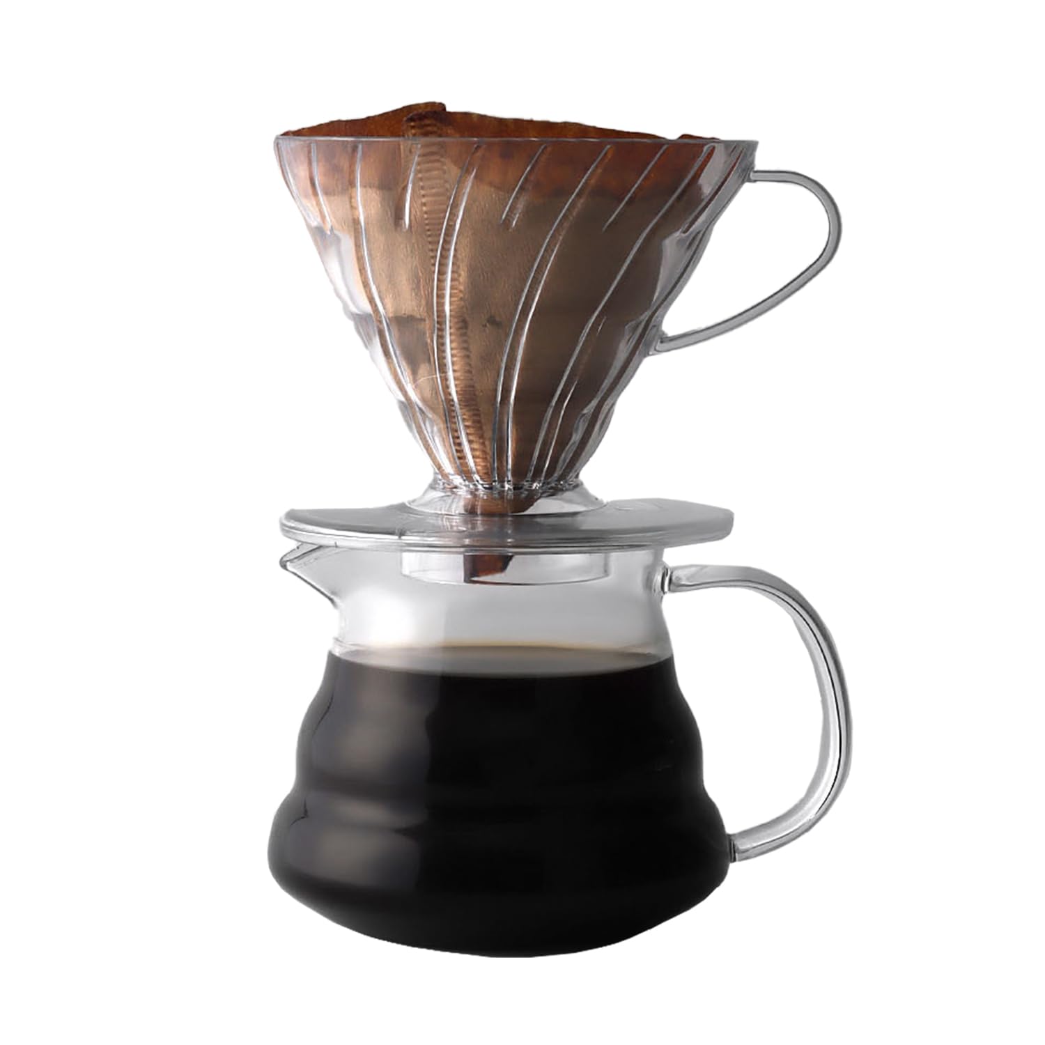 Marirao V60 Plastic Coffee Dripper,Pour Over Coffee Makers, (Clear, Large, 2-4Cups)