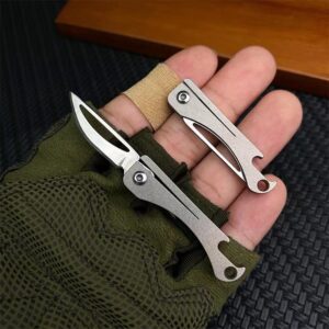 Titanium Alloy EDC Pocket Knife Folding Pocket Knife - Razor Sharp,Ultralightt, Multi-Tool with Bottle Opener for Camping Hiking Everyday Carry