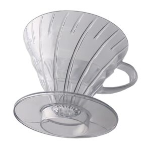 Marirao V60 Plastic Coffee Dripper,Pour Over Coffee Makers, (Clear, Large, 2-4Cups)