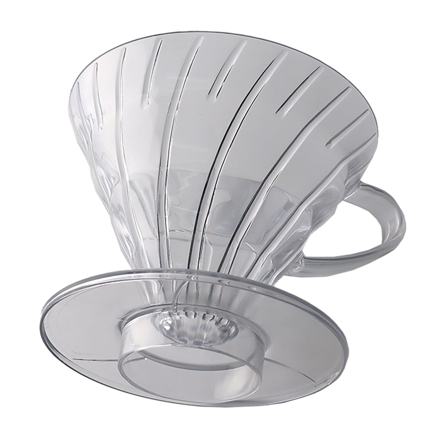 Marirao V60 Plastic Coffee Dripper,Pour Over Coffee Makers, (Clear, Large, 2-4Cups)