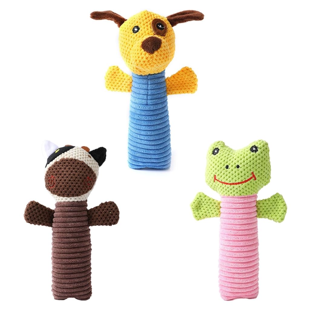 Ozeau Stuffed Doll Shape Pet Toy for Chewing Teeth Cleaning Dog Toy Training Interactive Bite Resistant for Aggressive Chewer