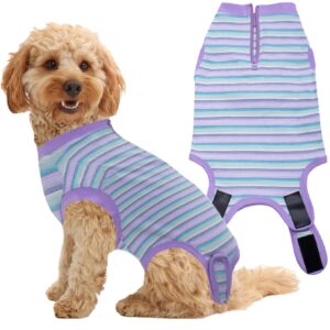 wabdhally dog surgery recovery suit,surgical recovery female spay suit for small dogs cats,surgery recovery multi purple onesie xs