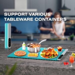 Food Warming Mat, Upgraded Graphene Full Surface Heating Foldable Heater Food Pad, Compact Silicone Materials, 6 Heat Settings, Multifunctional Food Warmers for Parties Buffet, Events, Daily Life Use