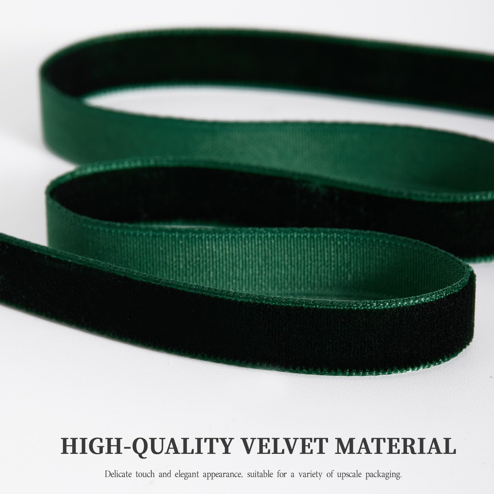 YANGTE 4 Colors Velvet Ribbon Set, 3/8" x 40Yard Premium Velvet Ribbon for Gift Wrapping, Christmas Velvet Ribbon Christmas Tree Velvet Ornaments Handmade Crafts Bow Making（Red,Green,White,Brown）